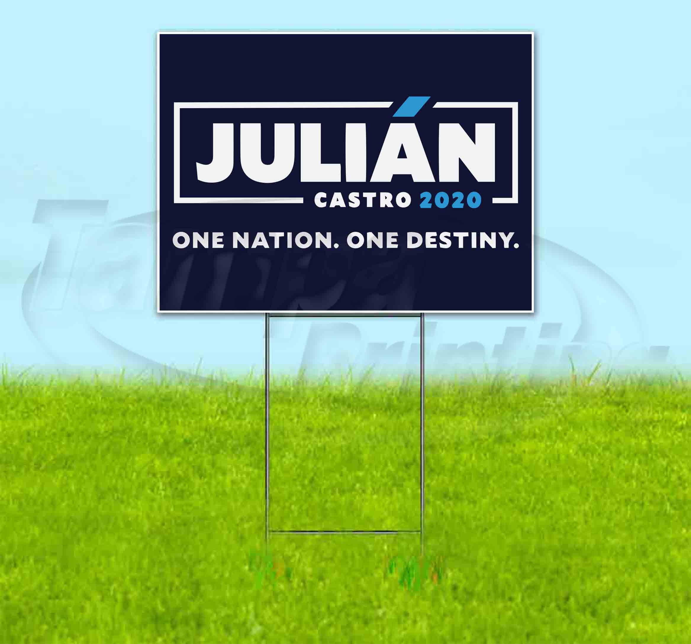 Julian Castro 2020 (18" x 24") Yard Sign, Includes Metal Step Stake ...