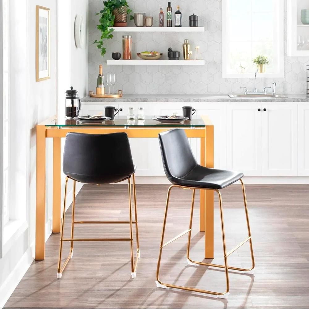 Click here for Heavenly Collection Counter Pu Stool With Gold Leg... prices