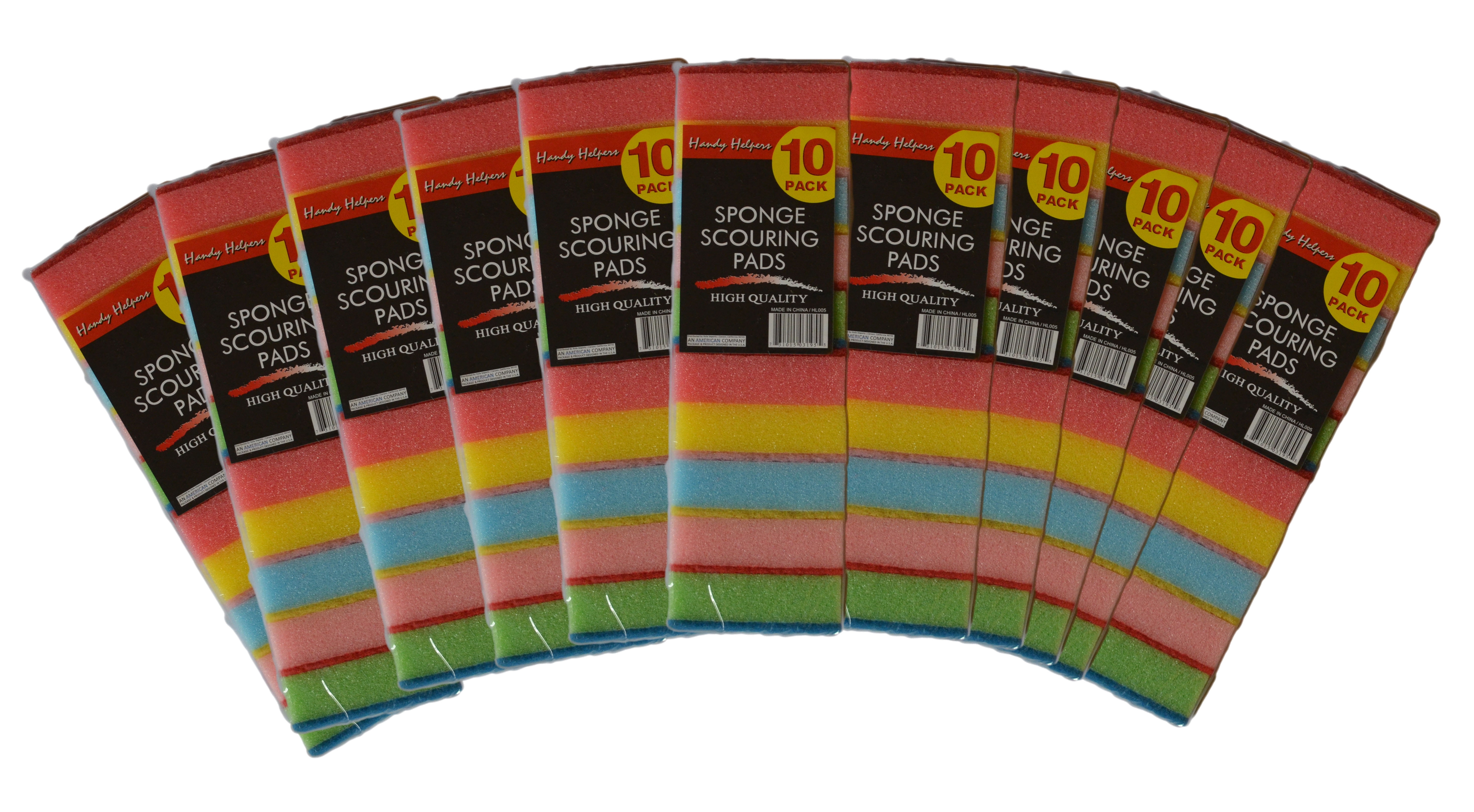 120 Multi Color Sponge Scouring Scrub Pads All Purpose Cleaning #HL005 ...