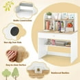 Costway Kids Wooden Study Desk Children Writing Table with Hutch ...