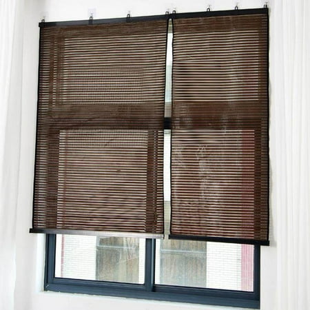 juguse Light Filtering Sun Shade Curtain Polyester Roller Blind Brown ...