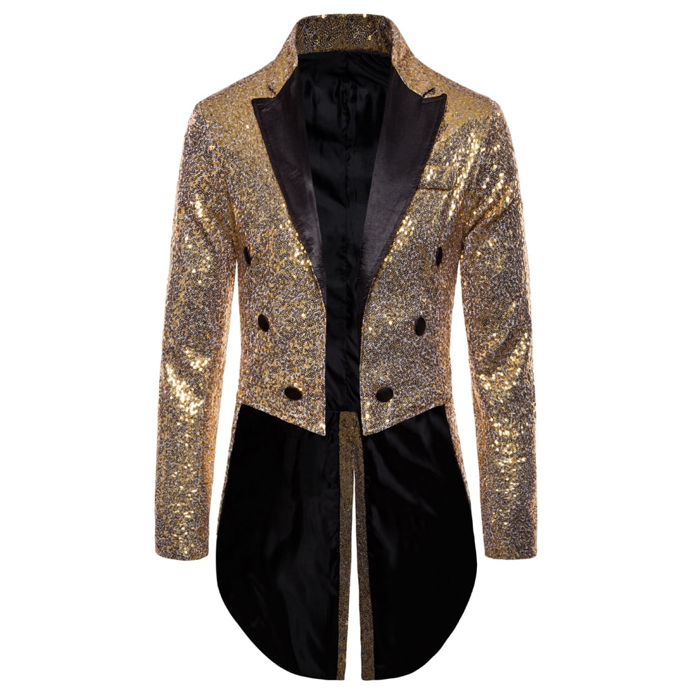 Click here for Thefound Mens Suit Shiny Sequins Turn-Down Collar... prices