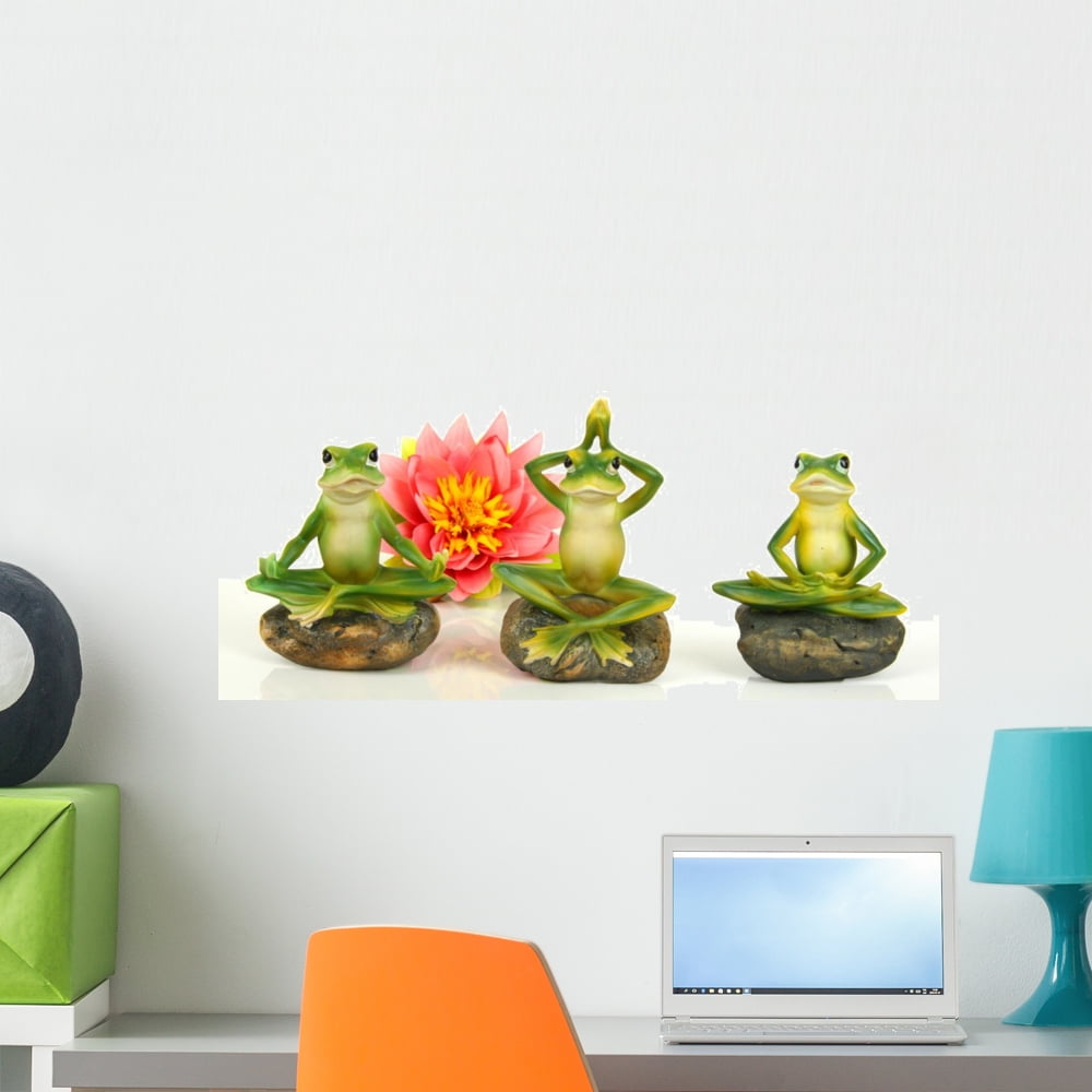 Artificial Frogs Yoga Wall Mural by Wallmonkeys Peel and Stick Graphic ...