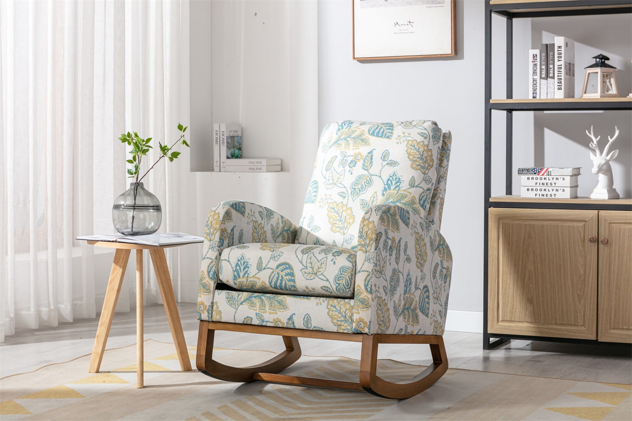 ARCTICSCORPION Upholstered Rocking Chair, High Back Recliner Armchair ...