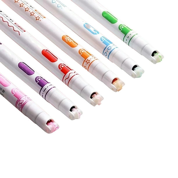 pitrice Colored Curve Pens Highlighter Dual Tip Marker Different Shapes ...