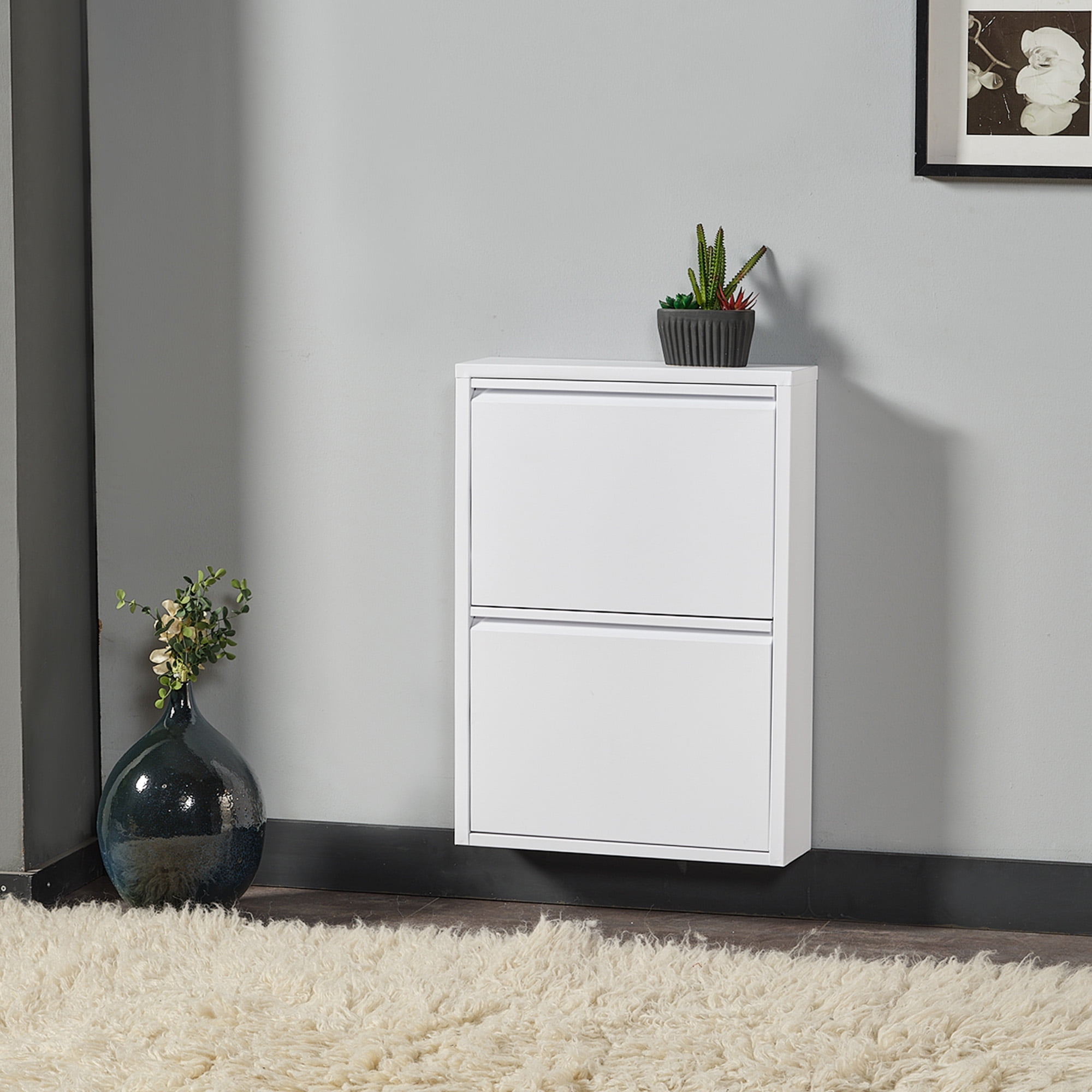 Flip Drawer Shoe Cabinet, Storage Organizer, Freestanding Shoe Rack ...