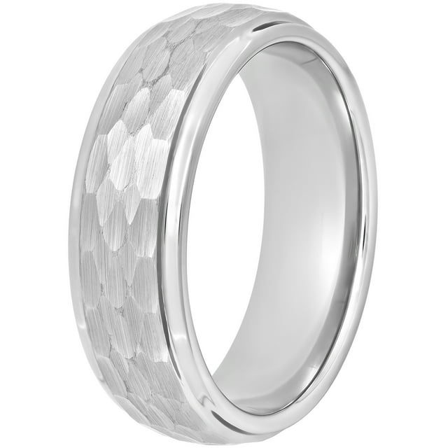 Men's Tungsten 8MM Hammered Finish Wedding Band - Mens Ring - Walmart.com