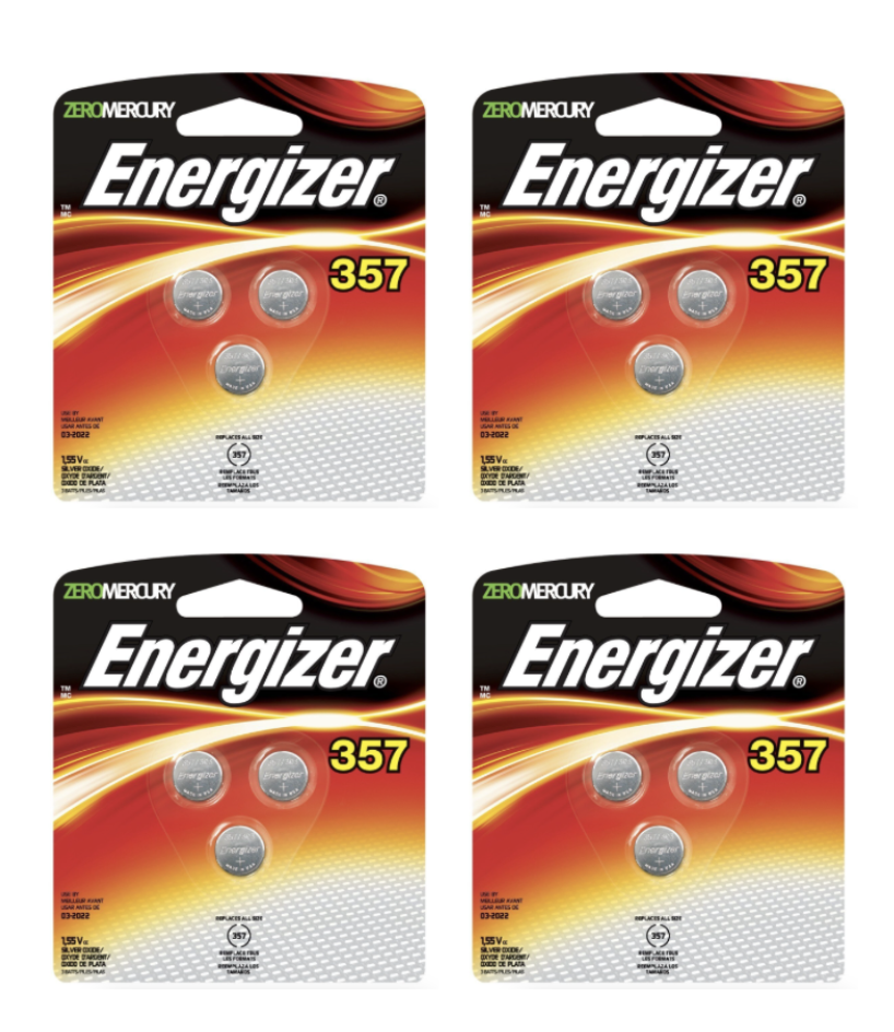 Energizer (3-Pack) 357 Coin Cell Button Silver Oxide Long Lasting ...