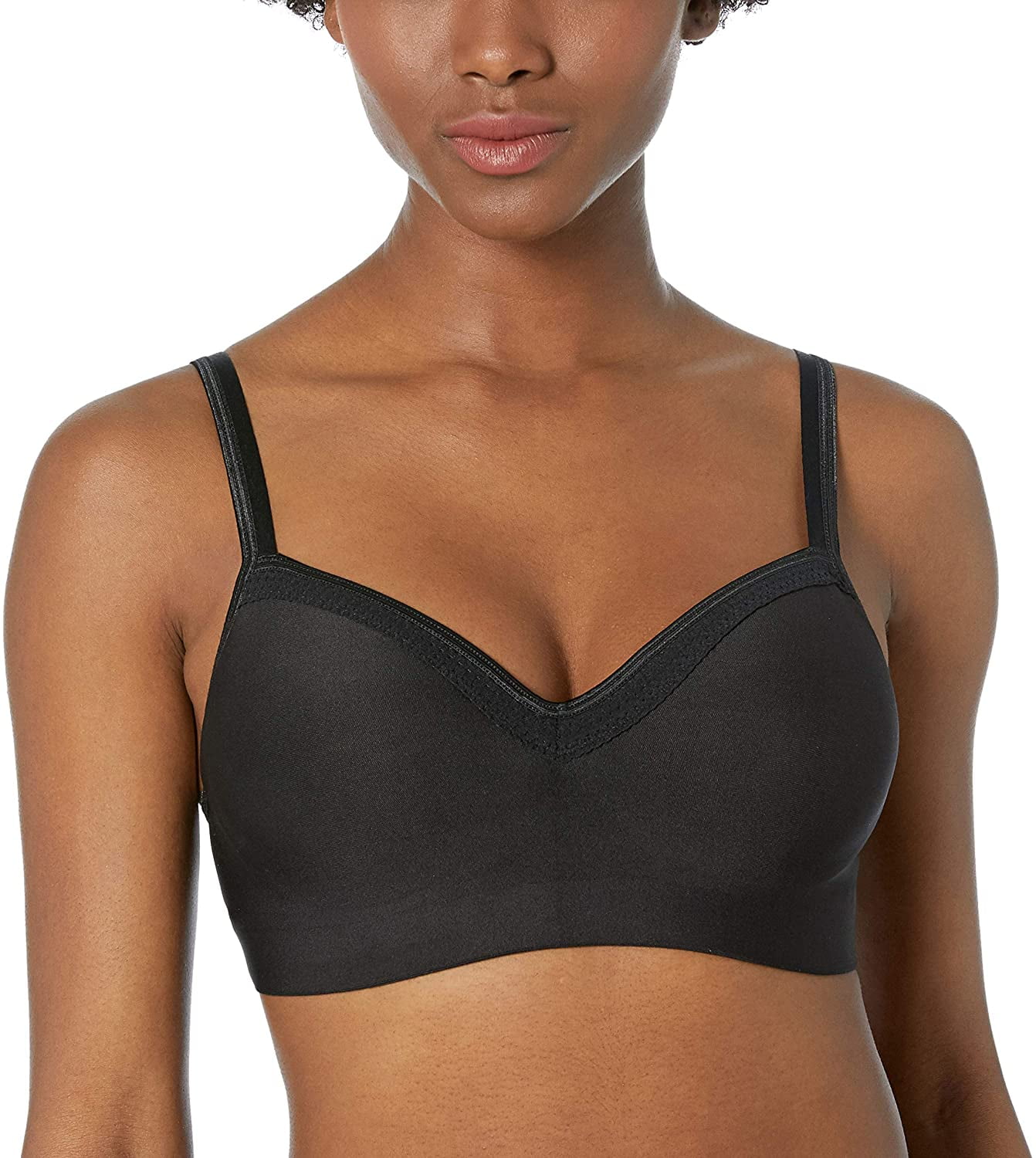 Hanes Black Smoothtec Comfortflex Fit Wirefree Bra Us Large Nwot