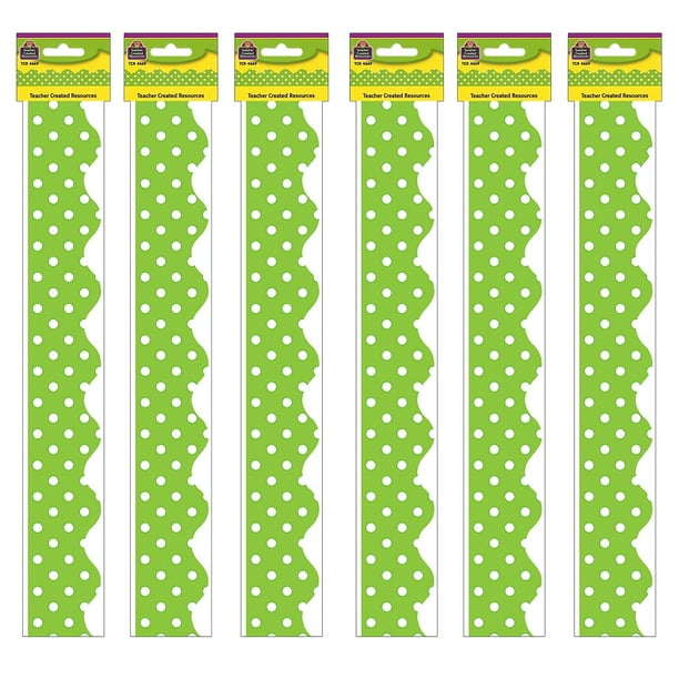 Teacher Created Resources Lime Mini Polka Dots Border Trim, 35 Feet Per ...