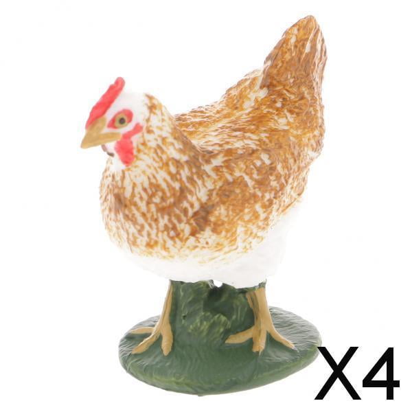 Paquete de 4-6 figuras realistas de gallina, pollo, granja, Animal ...