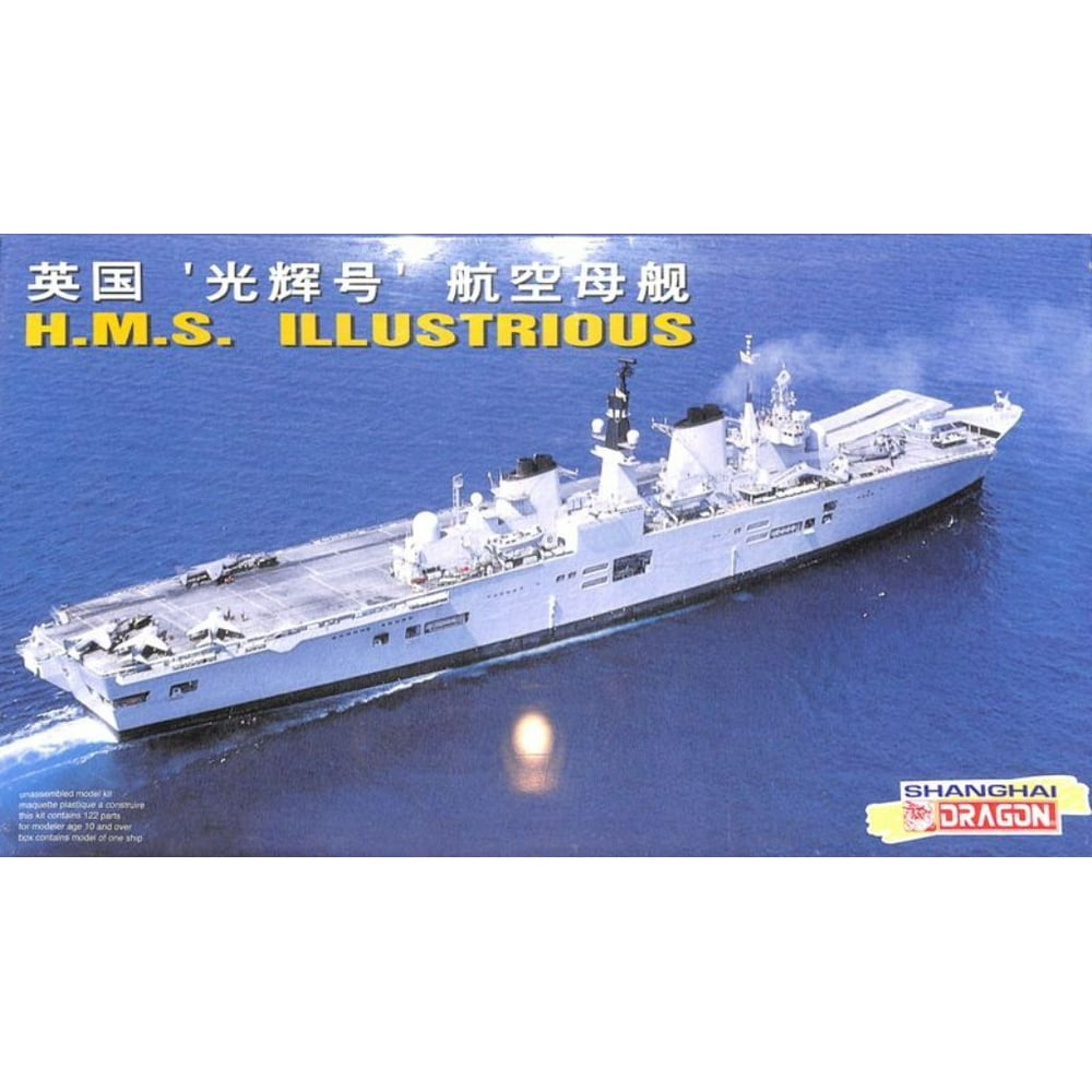 Dragon 1:700 HMS Illustrious Aircraft Carrier Plastic Model Kit #7033 ...