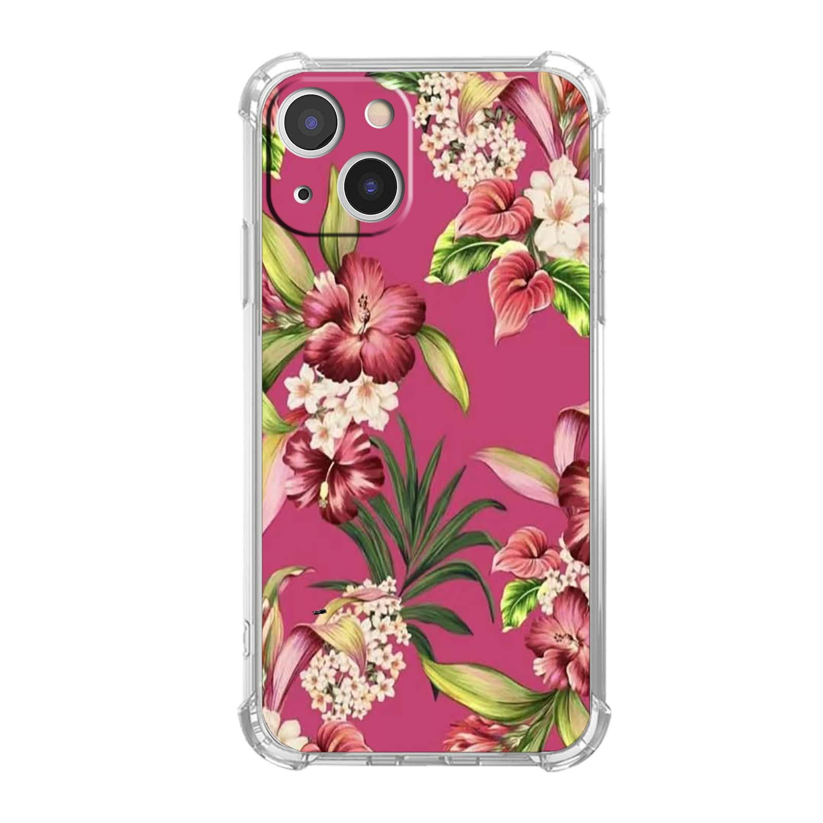 Flower and Leaves Case for iPhone 13 Mini,Aesthetic Colourful Floral ...