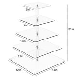 5 Tier Acrylic Cupcake Stand with LED Lights for Wedding Cake Dessert ...