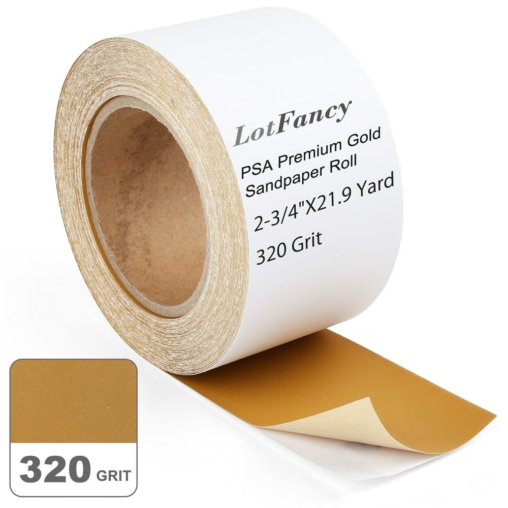 320 Grit Sandpaper Roll, 2-3/4 inch x 21.9 Yard PSA Self Adhesive ...
