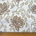 Fabric Mart Direct Brown, Cream, Ivory 100% Polyester Filament Fabric ...
