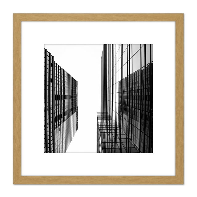 Prunier Downtown Buildings Reflection Photo 8X8 Inch Square Wooden ...