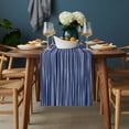 Blue Stripe Cotton Linen Table Runner Retro Abstract Art Farmhouse Blue ...