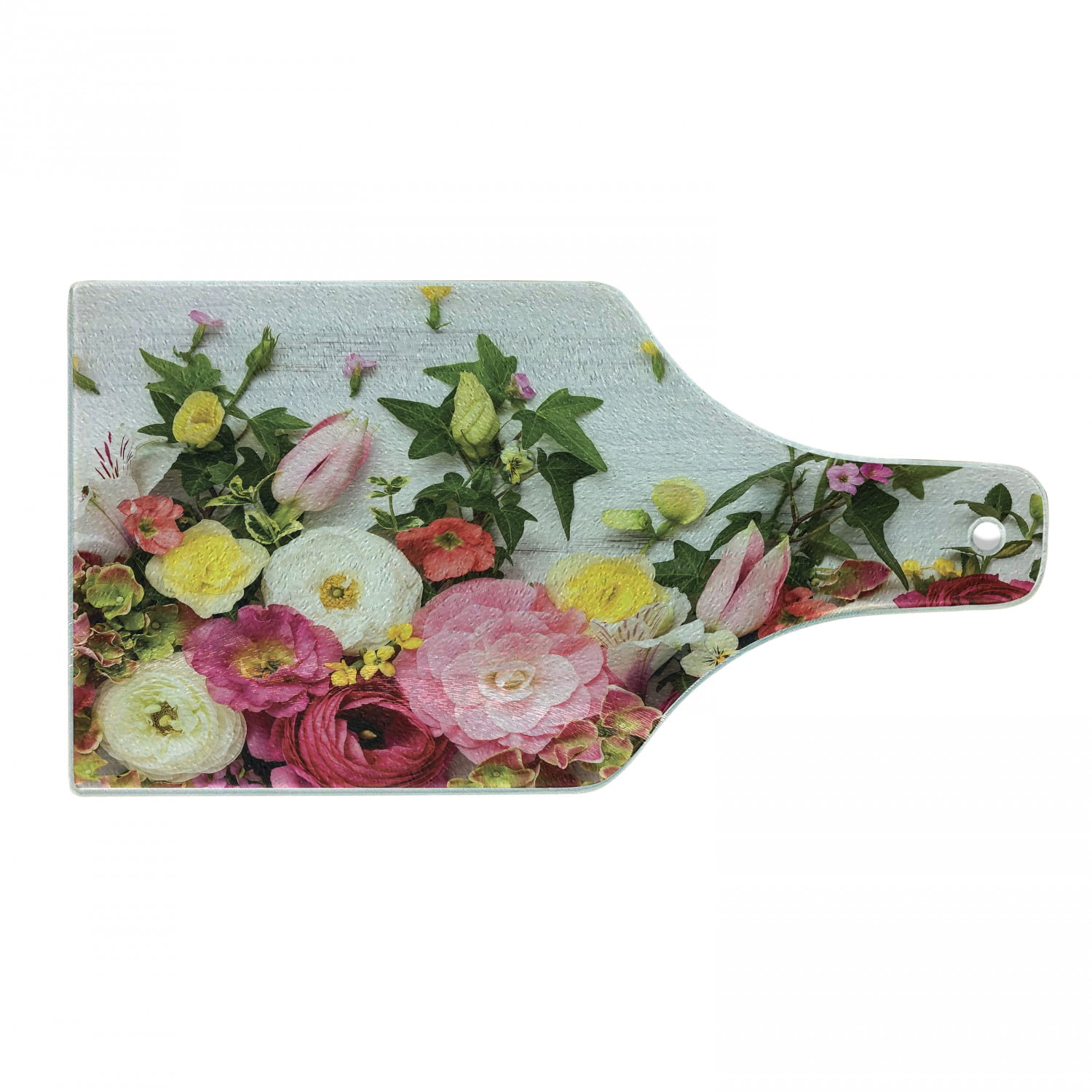 Rustic Cutting Board, Bunch of Flowers Ranunculus on Wood Backdrop Rose ...