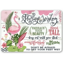 Dyenamic Art Flamingo Wisdom Wall & Outdoor Home Decor, Pink Aluminum ...