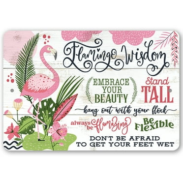 Dyenamic Art Flamingo Wisdom Wall & Outdoor Home Decor, Pink Aluminum ...