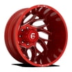 Fuel D754 Reaction 22X12 8X180 -44Et 124.3Cb Candy Red Milled Wheel ...