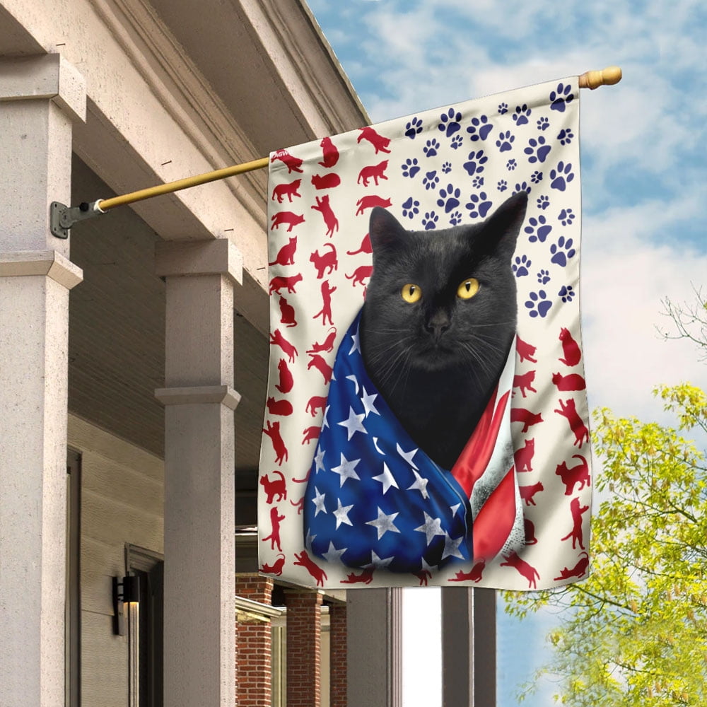 Flagwix American Flag Black Cat Celebrate Fourth Of July Independence ...