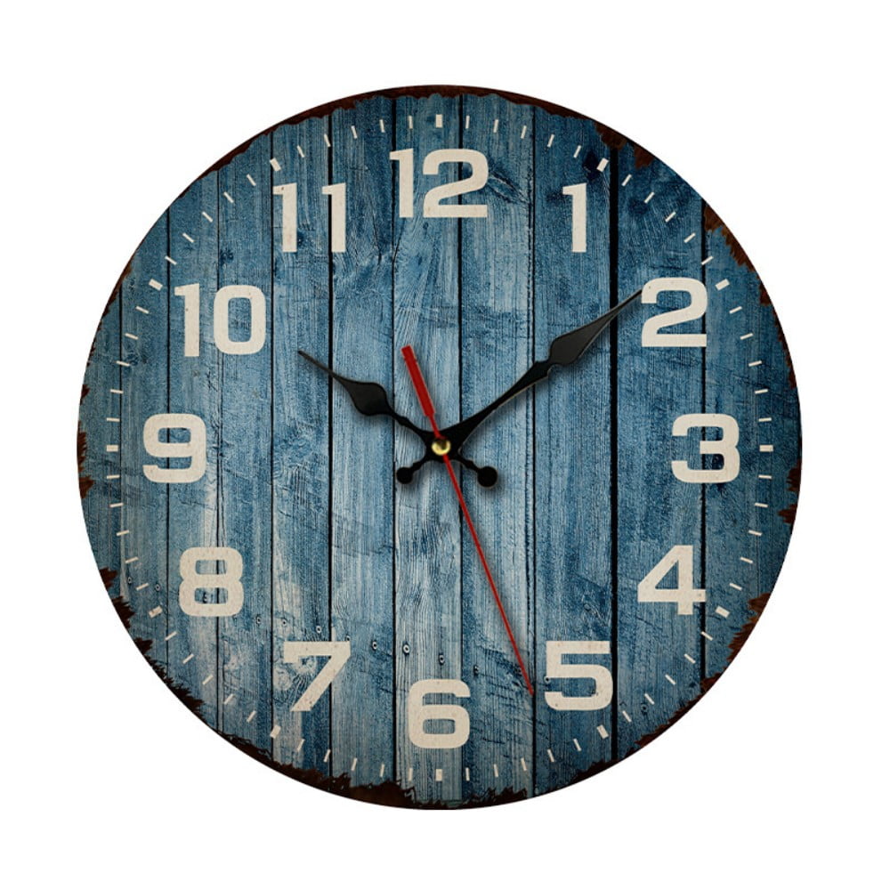 IMMEKEY Vintage Rustic Wall Clock, Silent Wooden Dial Timer Clock ...