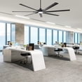 100" Industrial 7-Blade HVLS Ceiling Fan with Remote and LED Lights ...