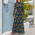 Marigolds and forget me nots on midnight blue Long Dress Long dresses ...
