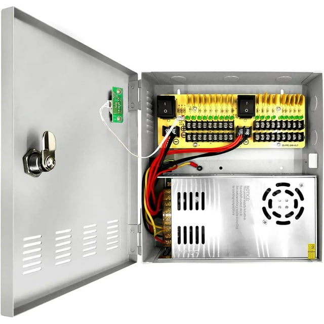 {18 Channel Port Power Box Supply Output AC to DC 12V 30A}, AC Plug and ...