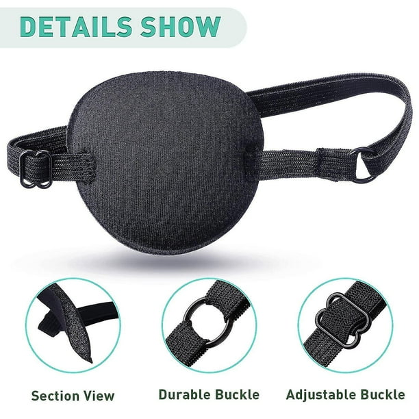 10 Pieces 3d Eye Patch, Pirate Eye Patches, Adjustable Single Eye Patch ...