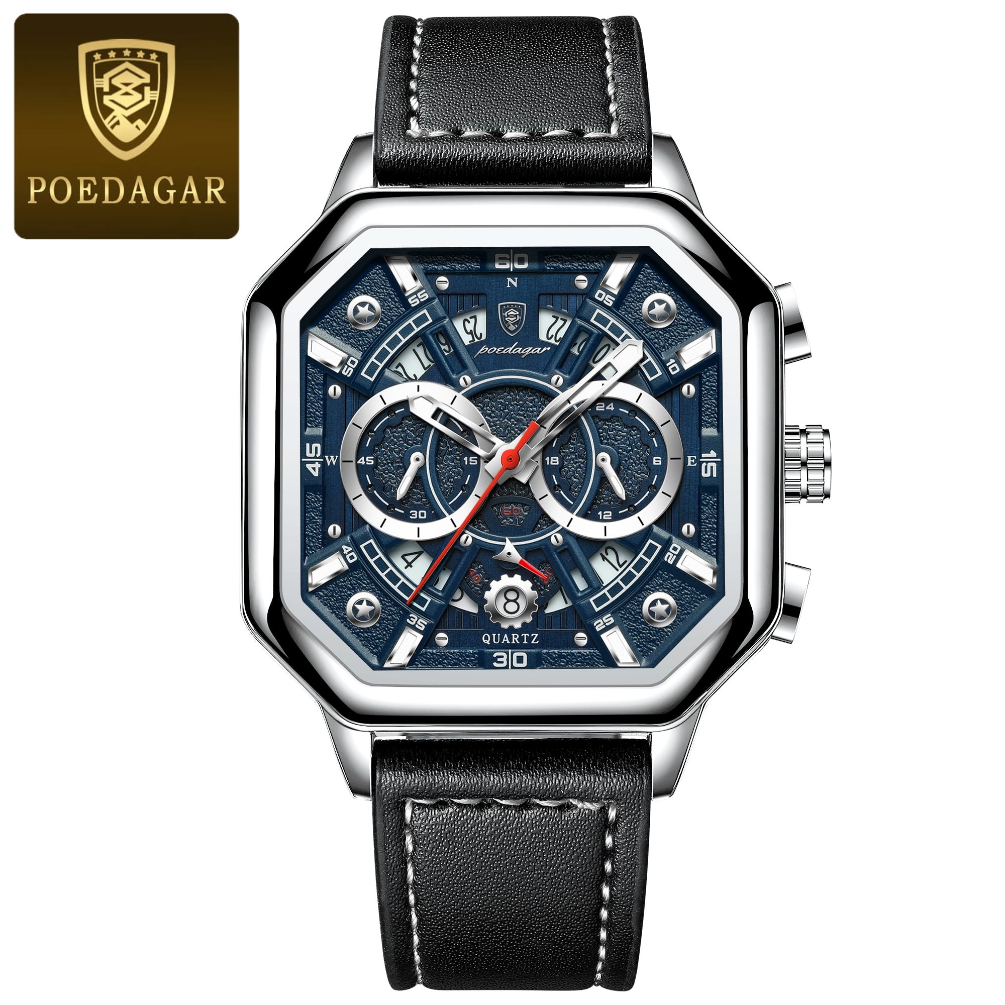 Click here for Poedagar Chronograph Square Man Watch Waterproof L... prices
