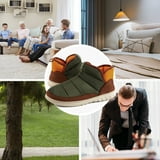 LongBay Mens Bootie Slippers with Memory Foam Indoor Outdoor Warm House ...