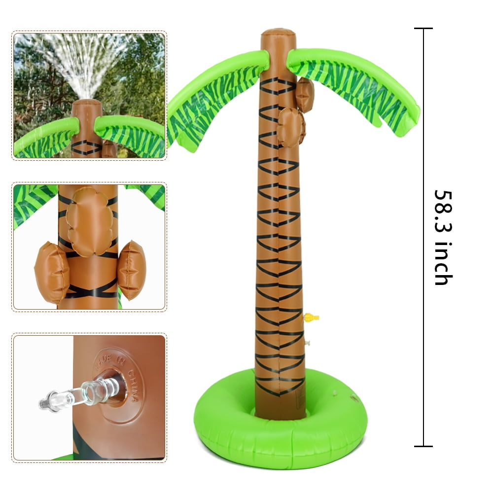 Inflatable Sprinkler 59′ Palm Tree Toy Backyard Spray Water Pool Games ...