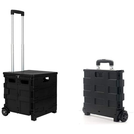 Rolling Collapsible Storage Ultra-Slim Utility-carts, Black | Walmart ...
