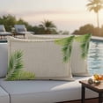 2 Pack Outdoor Waterproof Throw Pillow Covers,Palm Leaves on Light ...