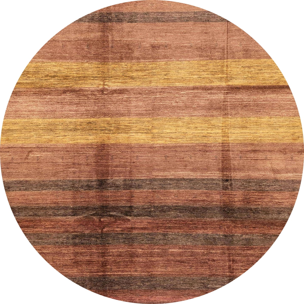 Ahgly Company Indoor Round Abstract Orange Abstract Area Rugs, 4' Round ...