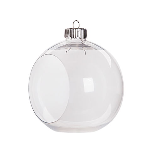 Creative Hobbies Clear Plastic Ornament Balls, Open Front with Flat ...