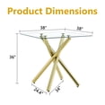 LHYY Modern Gold Bar Table with Tempered Glass Top,Sturdy Cross Metal ...