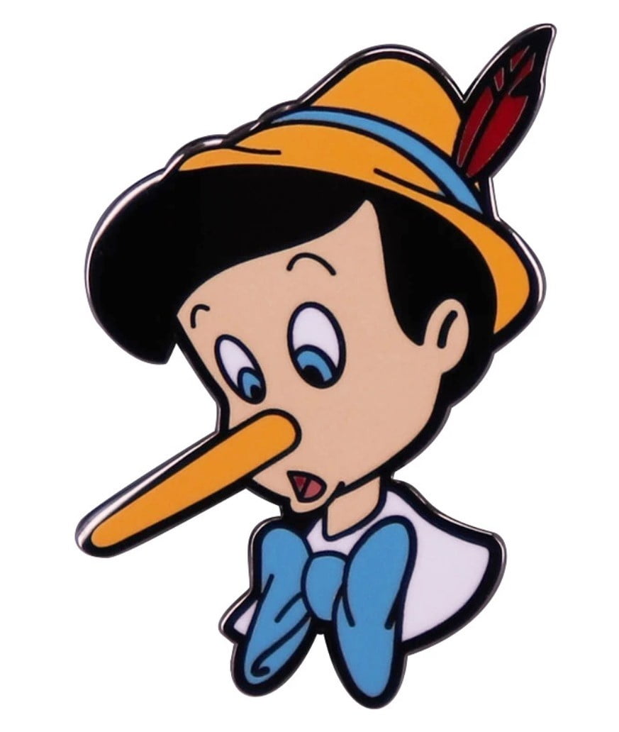 Pinocchio Character Face 1.25 Inches Tall Enamel Metal Pin - Walmart.com