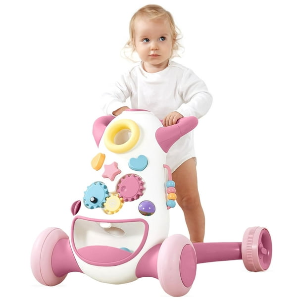 KÜB Interactive Baby Push Walker | Pink | Locking Wheels | Safe ...