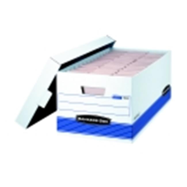 Bankers Box Letter Size File Storage Box With Lid, White And Blue, Pack ...