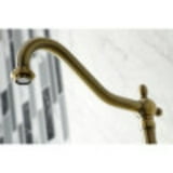 Kingston Brass Ks124.Axbs Heritage 1.8 GPM Widespread Bridge Kitchen Faucet - Copper - Walmart.com