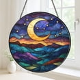 Colorful Moon Stars Acrylic Stained Glass Suncatcher – Window Hanging ...