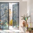 Blue Moroccan Shield Window Privacy Film, Modern Abstract Exotic ...