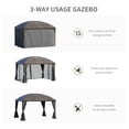 10x13 Hardtop Gazebo with Curtains & Netting - Steel Roof Patio ...
