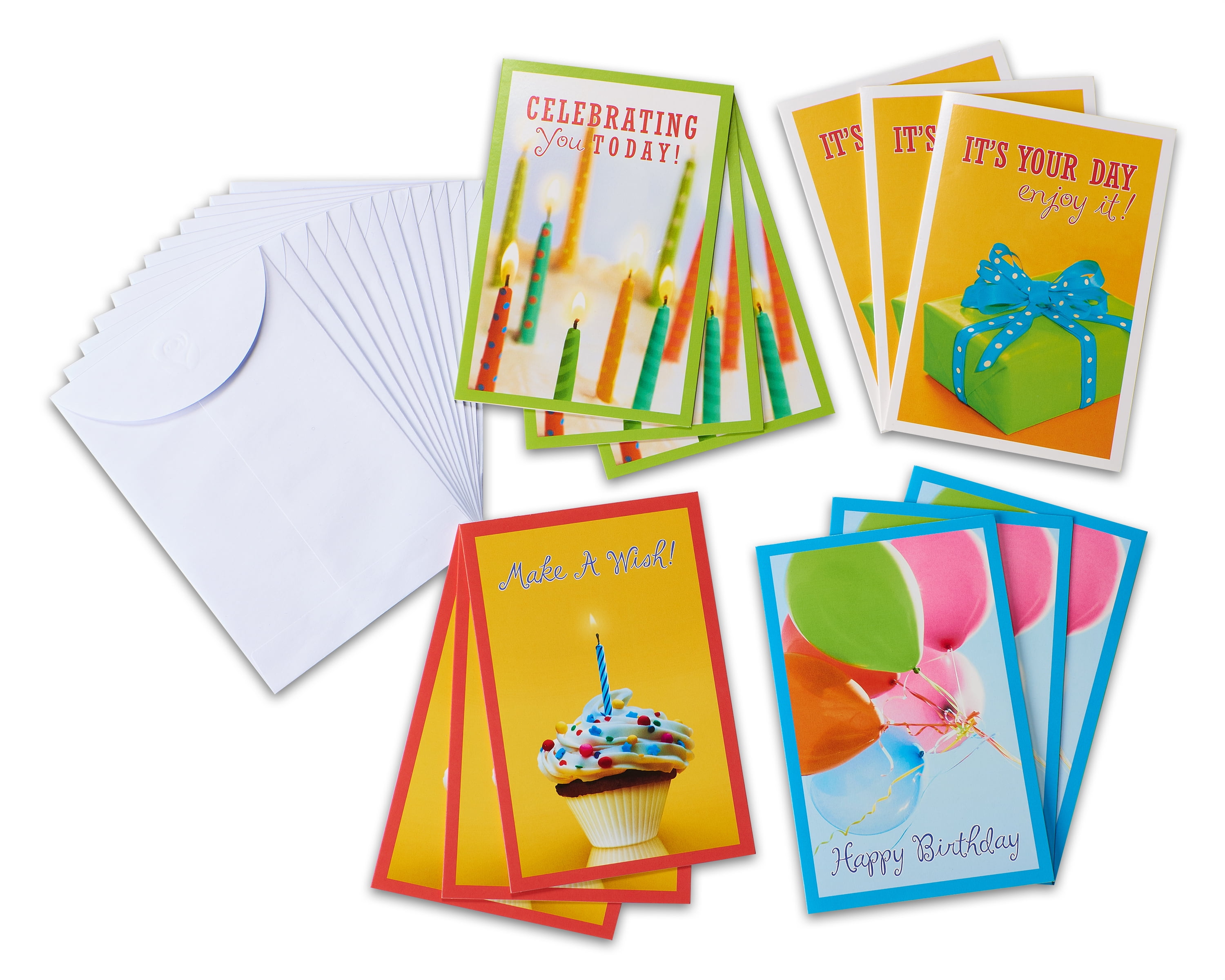 American Greetings Happy Birthday Card Bundle, 12-Count, 4.5′ x 6.875 ...