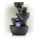 Alpine Corporation 13" 3-Tiered Bowls Tabletop Fountain with LED Lights ...