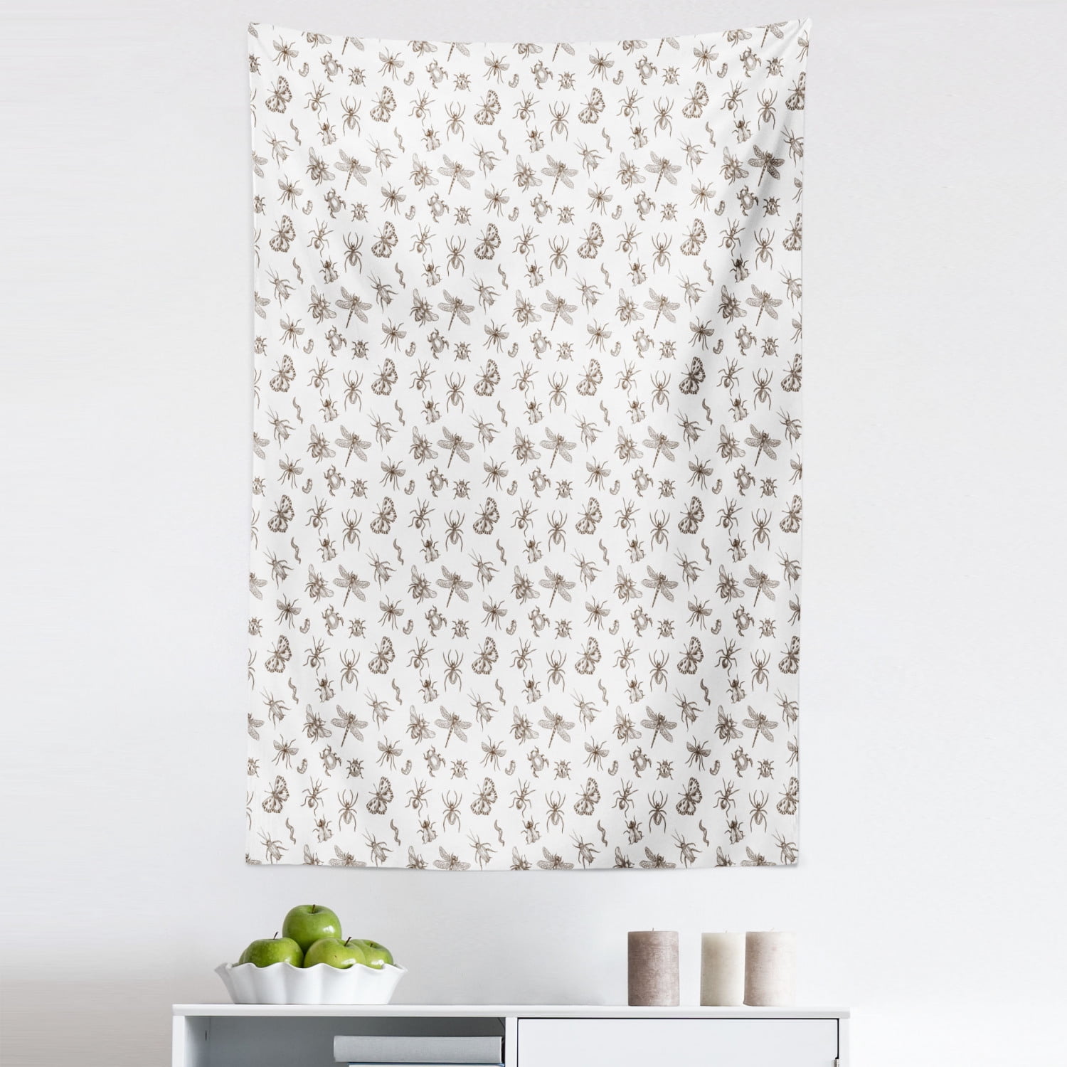 Insects Tapestry, Repeating Pattern of Monochrome Various Entomological ...